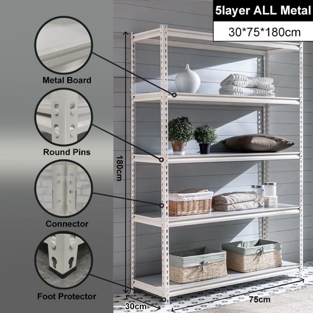 【Load 500 KG】Boltless Rack Steel Rack Shelves 5 layers Metal Rack ...