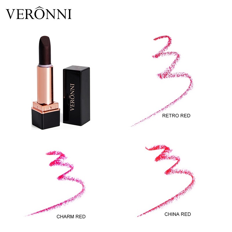 VERONNI ลิปสติกเหลวแต่งหน้าติดทนนานลิปสติกให้ความชุ่มชื้นนุ่มเคลือบ ...