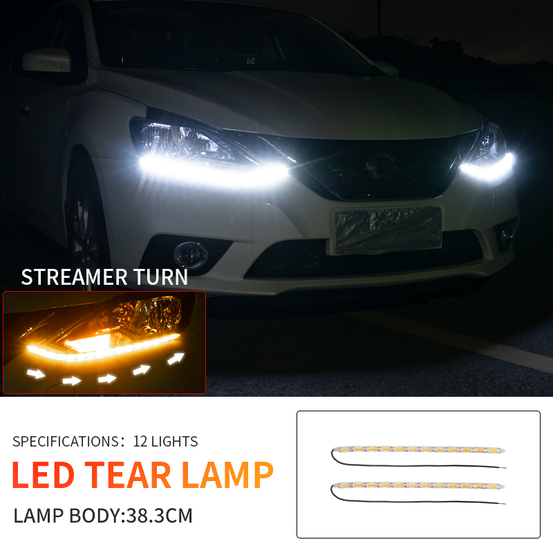 Flexible Crystal Angel Tears LED Strip Light With Turn Signal DRL ...