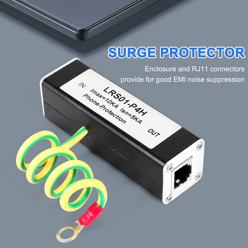 Telephone Fax Surge Protector Arrestor RJ11 Kl01-P4H Black RJ11 ADSL ...
