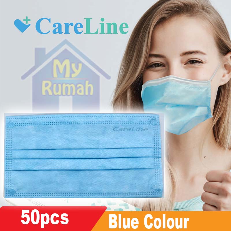 【50PCS】 【SIRIM】 CARELINE Premium Surgical Face Mask【3PLY】 / Pelitup ...