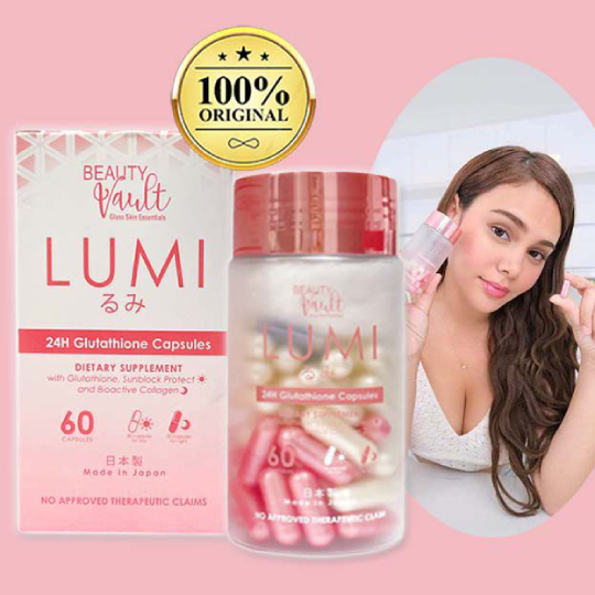 LUMI 24H GLUTATHIONE 60 CAPSULES / Tablets WHITEE^^NING Skin Protection & Increase Body Collagen ...