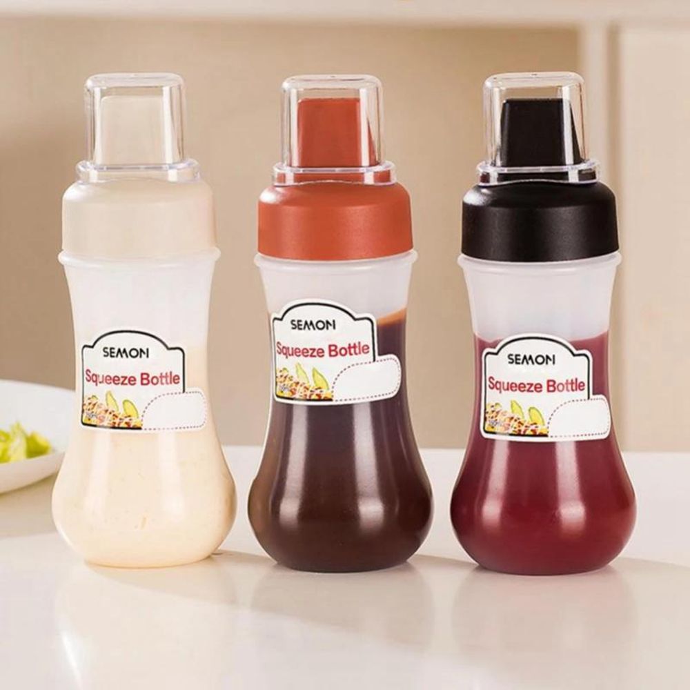 Leak Proof hot sauces Plastic mayo Kitchen Tools ketchup Squeeze Bottle ...
