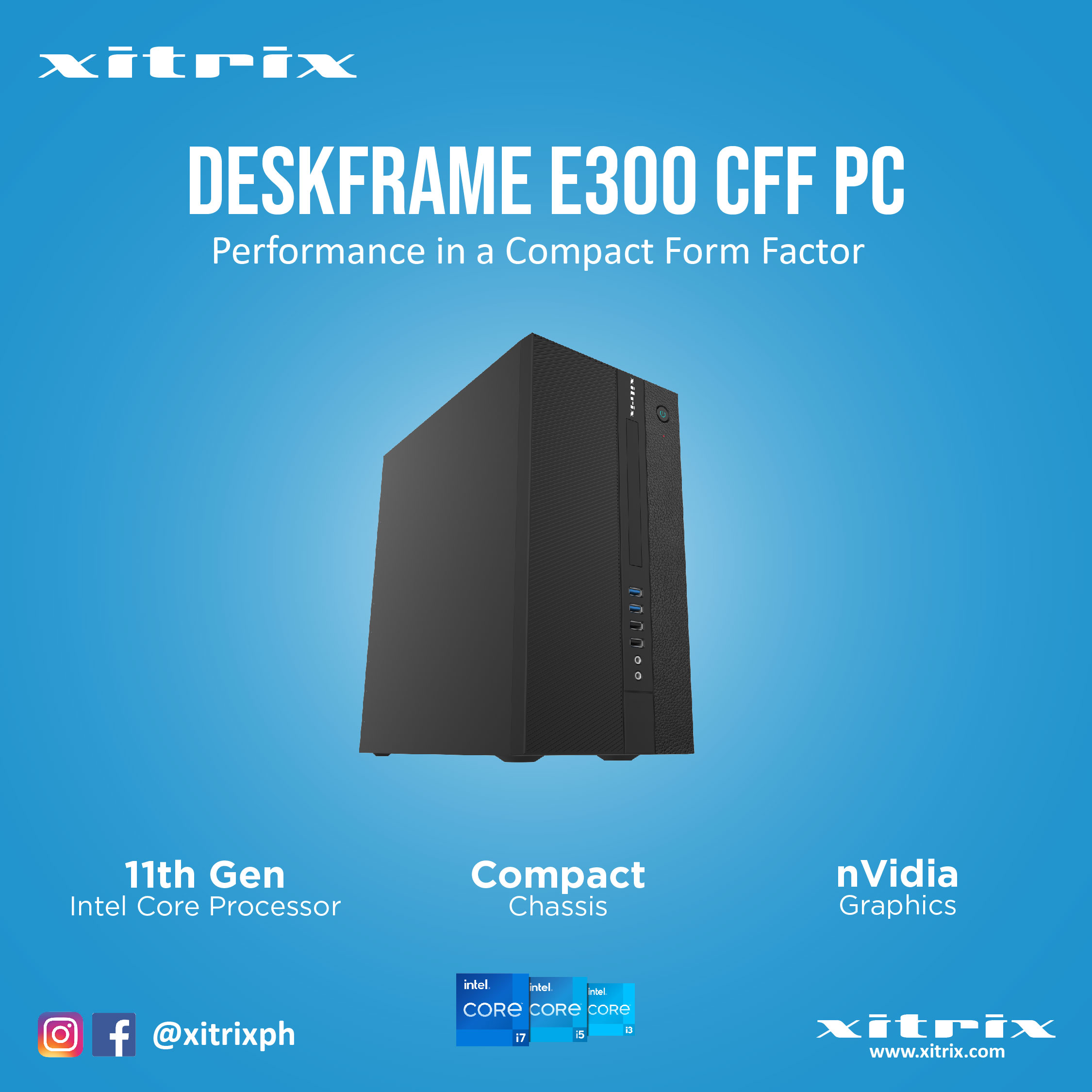 Xitrix DeskFrame E300 CFF 11G Core i7 Desktop (Core i7-11700F, 16GB ...