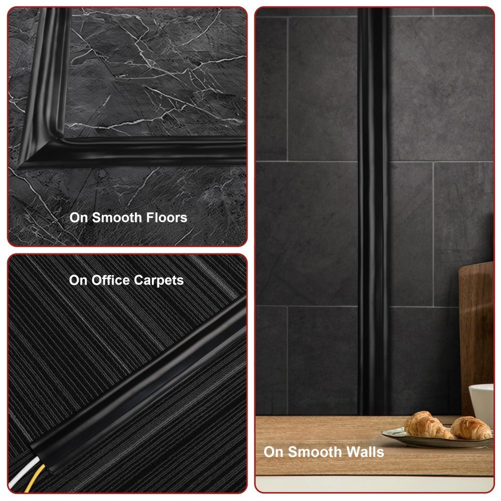 Professional PVC Floor Cable Cover 1m Soft Wall Wire Concealer ...