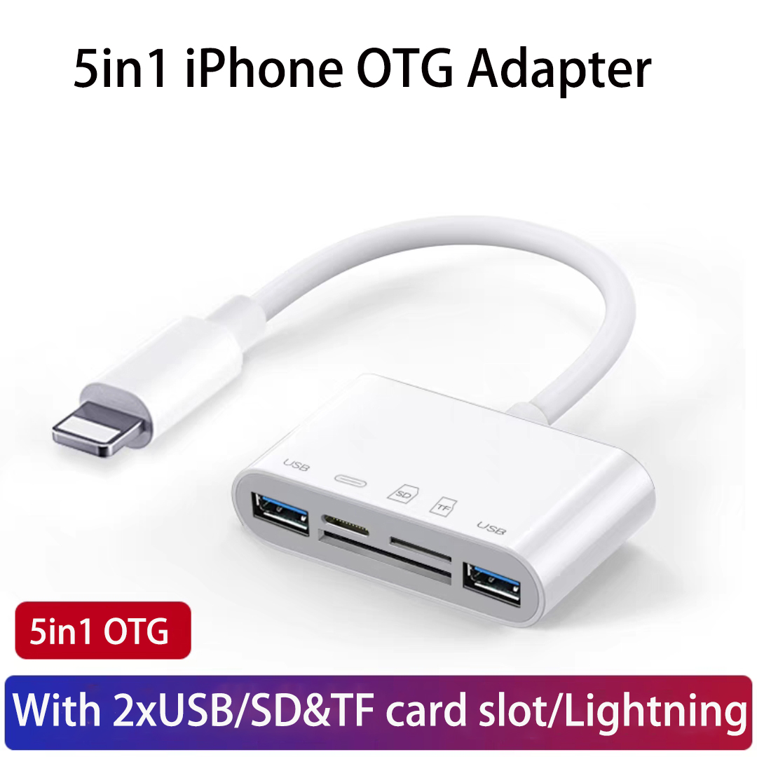 4in1 iPhone OTG adapter Converter SD/TF Card Reader Lighting Plug ...