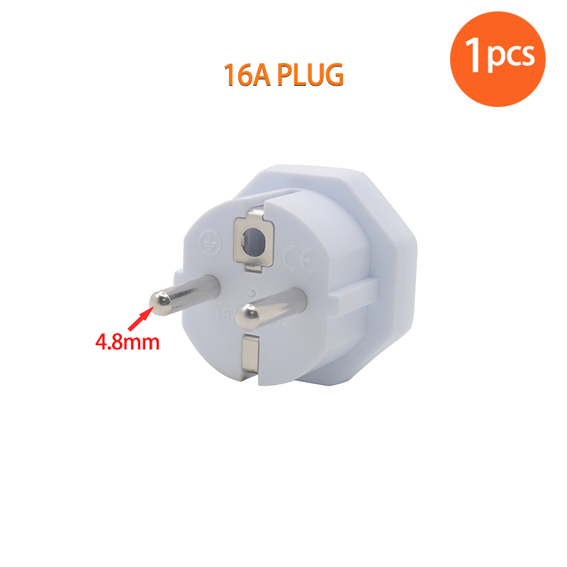 【Upgraded 】EU Plug Adapter 16A EU converter 2 Pin Socket Wall Socket AC 250V Travel Adapter plug ...