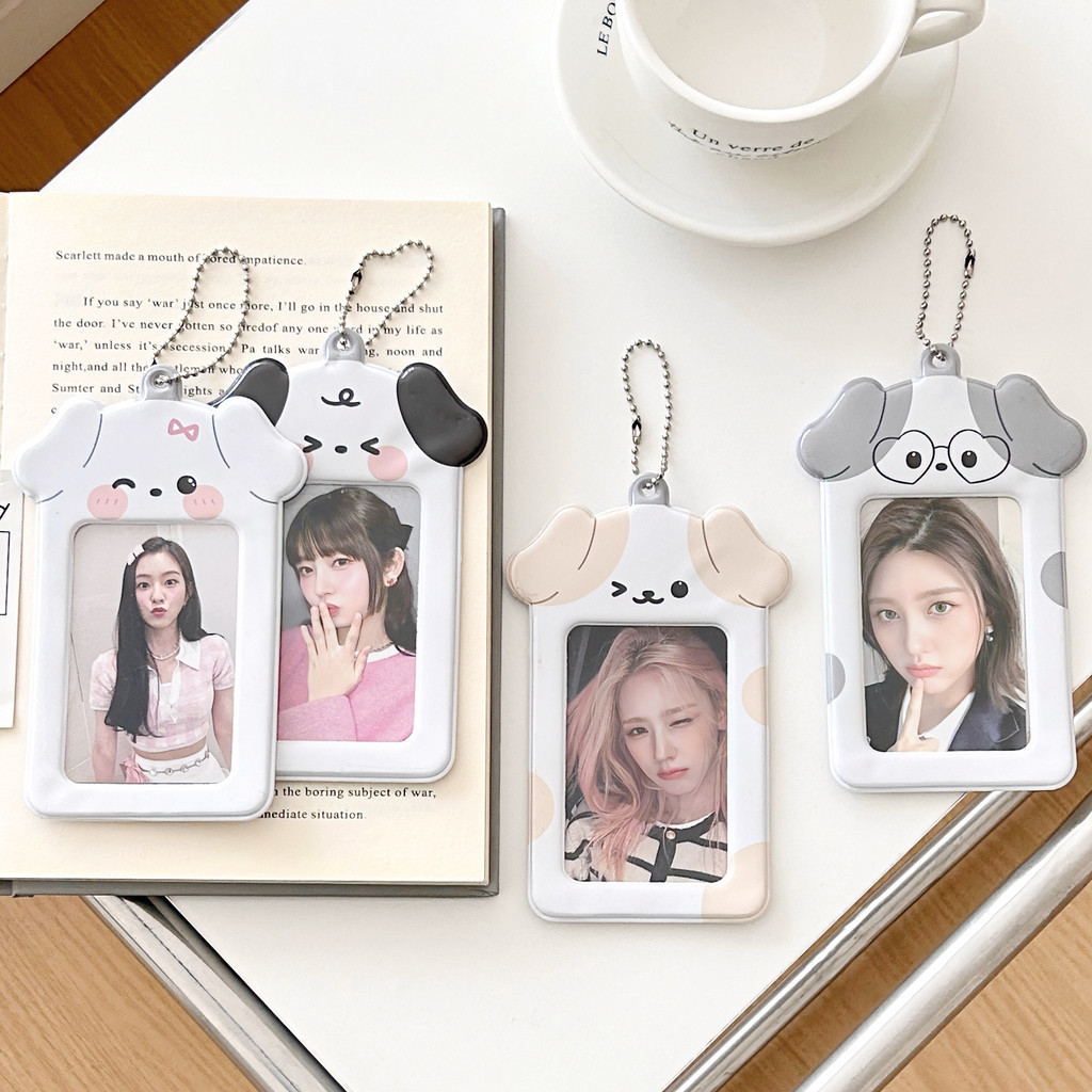 Ins Cute Puppy Shaped 3 Inch Pvc Student Girl Heart Card Holder Idol ...