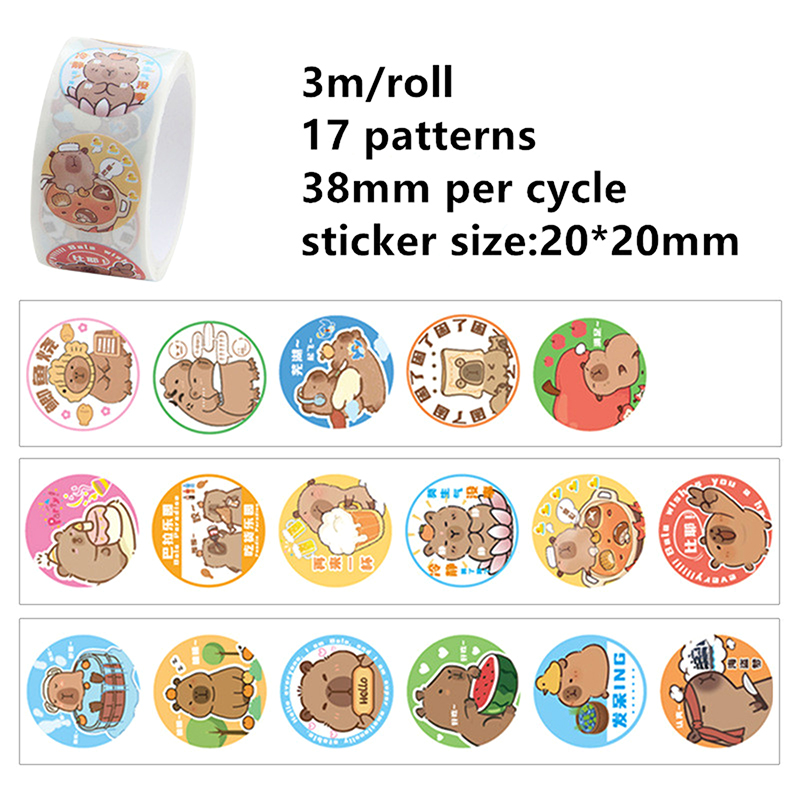 1 Roll Stickers Cartoon Capybara Graffiti Sticker For Water Bottle ...