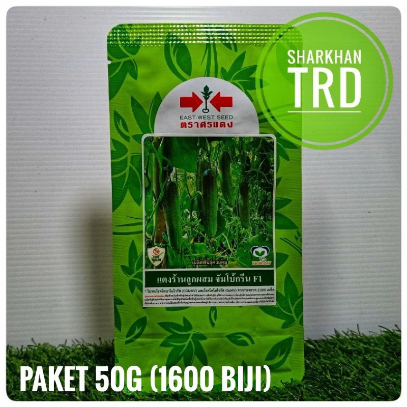 New Pack/Tin 50g JUMBO GREEN F1 Biji Benih Timun Batang Besar Cap Panah Merah Hybrid Cucumber ...