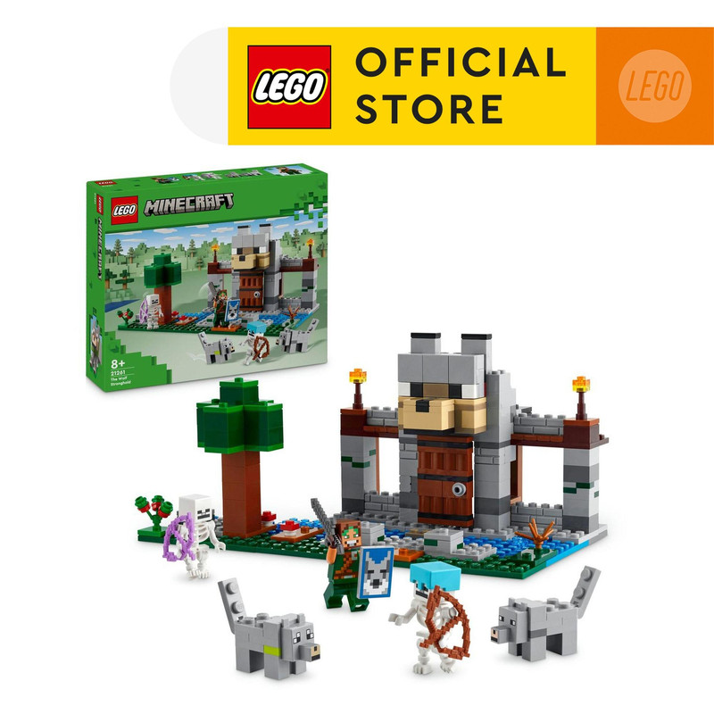 LEGO Minecraft 21261 The Wolf Stronghold (312 Pieces) Mainan Balok (8 ...