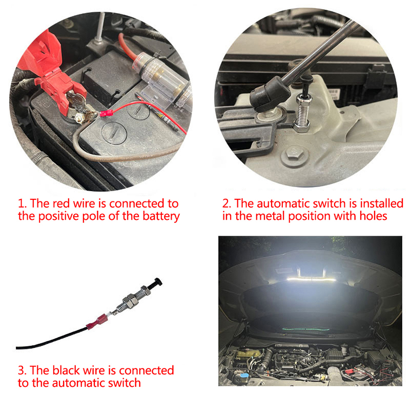 White Under Hood LED Light Kit With Automatic on/off -Universal Fits ...