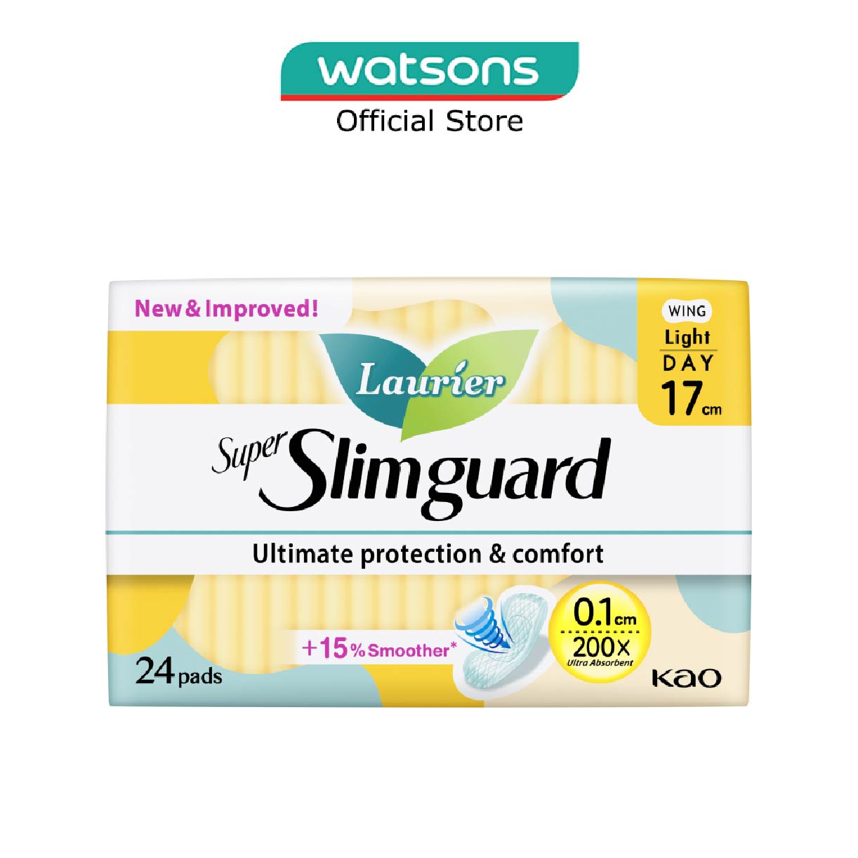 LAURIER Super Slimguard Day Non-Wing Sanitary Pad Light 17Cm 24S ...