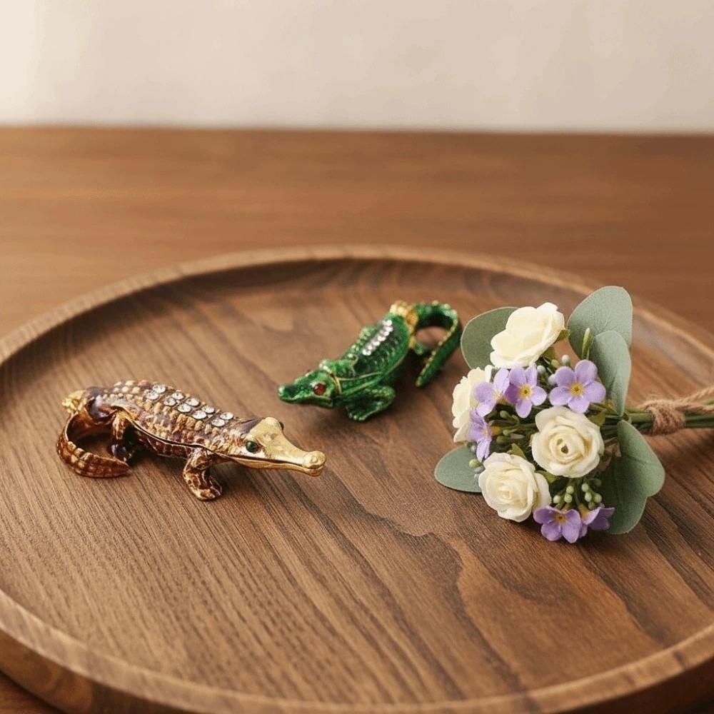 Magnetic Crocodile Mini Organizer Anti-lost Jewelry Box Alloy Ornament ...