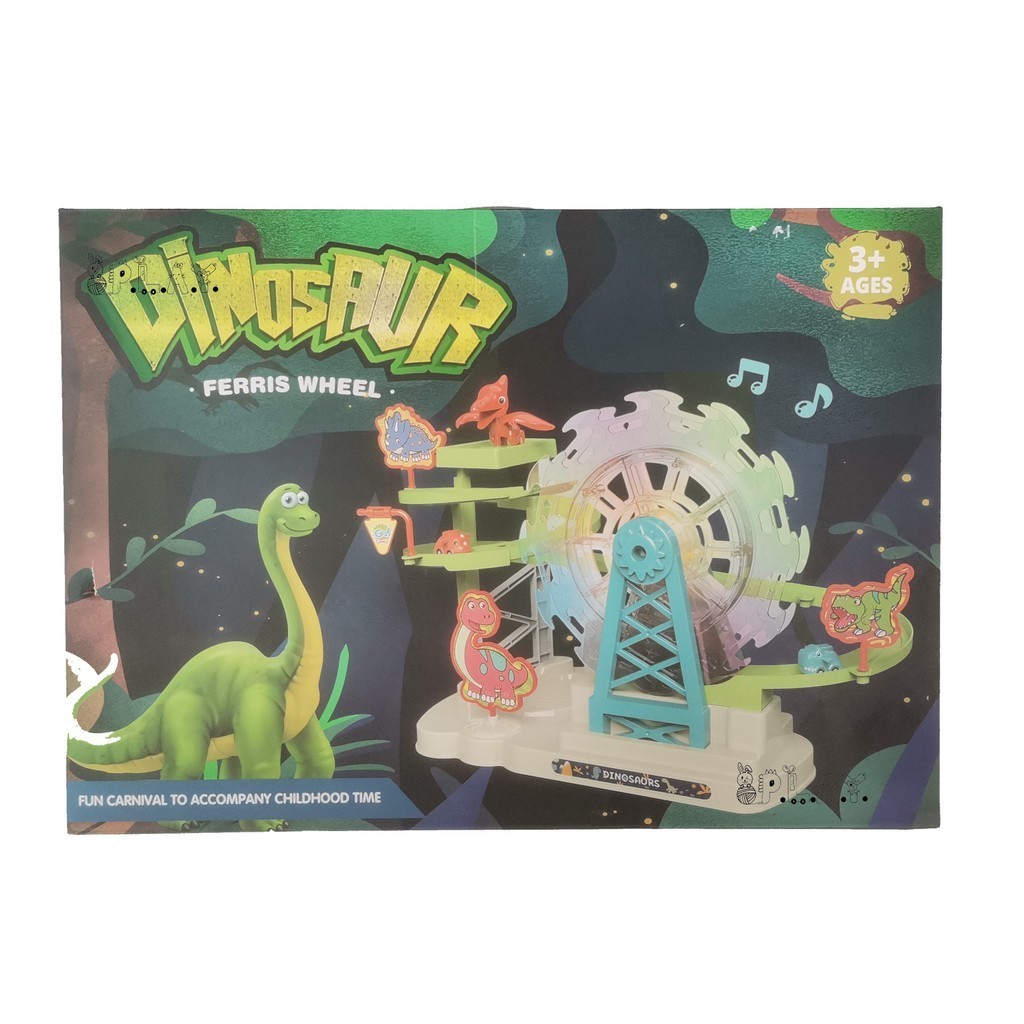 PLAY Dinosaur Ferris Wheel Climb Stair Toy Dinosaur Stair Track Slide ...