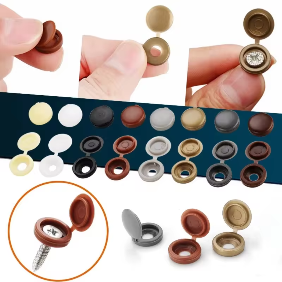 Screw Cover Cap Black Plastic One-piece Screw Cap Cover Nail Nuts Bolts ...