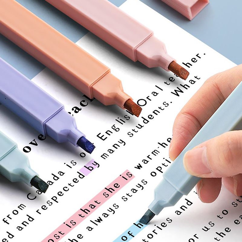 6PCS Highlighter Light Color Kawaii Markers DIY Album Diary Double ...