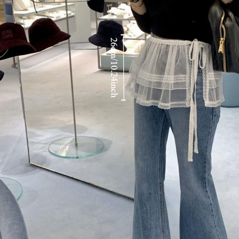 Elegant Balletcore Lace Mini Skirts Short Ruffle Skirts Y2k Flower Butt ...