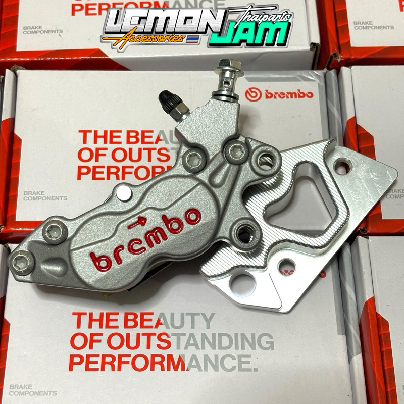 BREMBO 4POT CALIPER WITH BRACKET NMAX , MIO , WAVE , SNIPER , AEROX ...