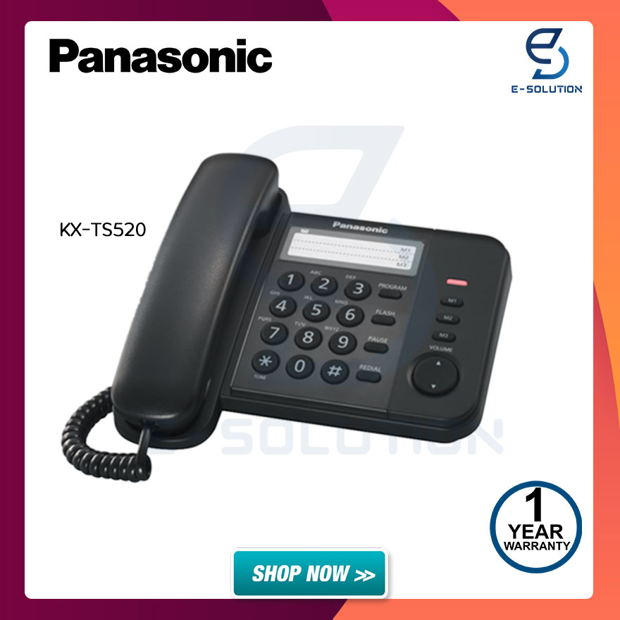 Panasonic โทรศัพท์บ้าน มีสาย รุ่น KX-TS520 MX (สีขาว สีดำ สีน้ำเงิน สีแดง) - PABX THAI Co.,Ltd ...