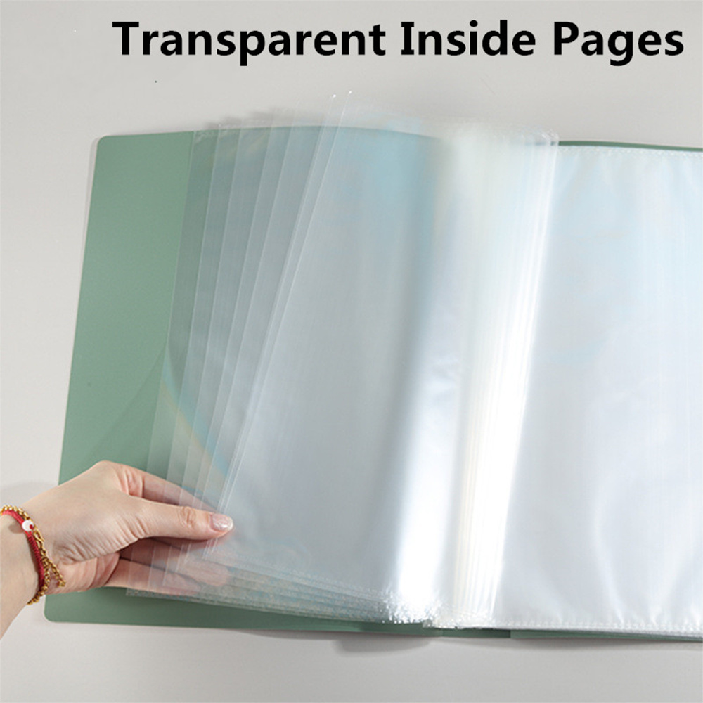 A4 File Folder Display Book 20/30/40/60 Pages Transparent Paper ...