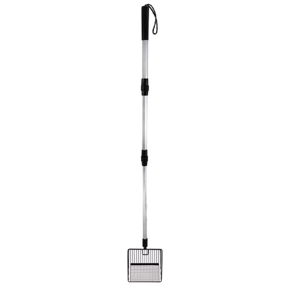 Litter Sifter Stretchable Chicken Coop Rake 3-Section Long Handle Cat ...