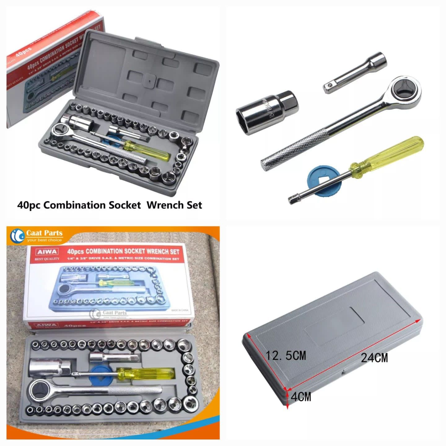 Original Aiwa 40 Piece Tool Kit Combination Socket Ratchet Wrench Set Tool Kit Goti Set Ring ...