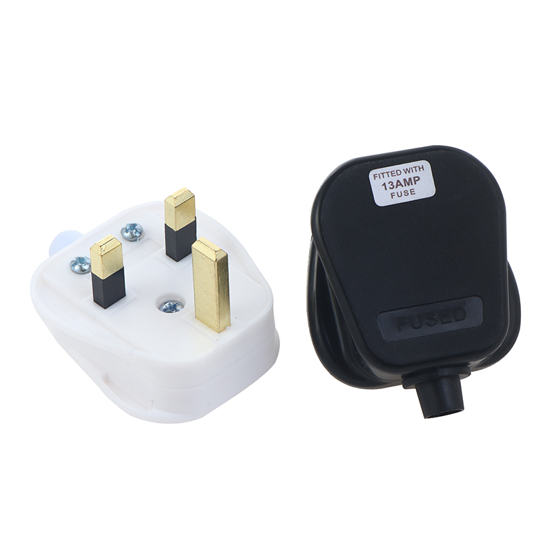 England Removable Power Plug Type G White Black 3 Pin UK Mains Plug 13A ...