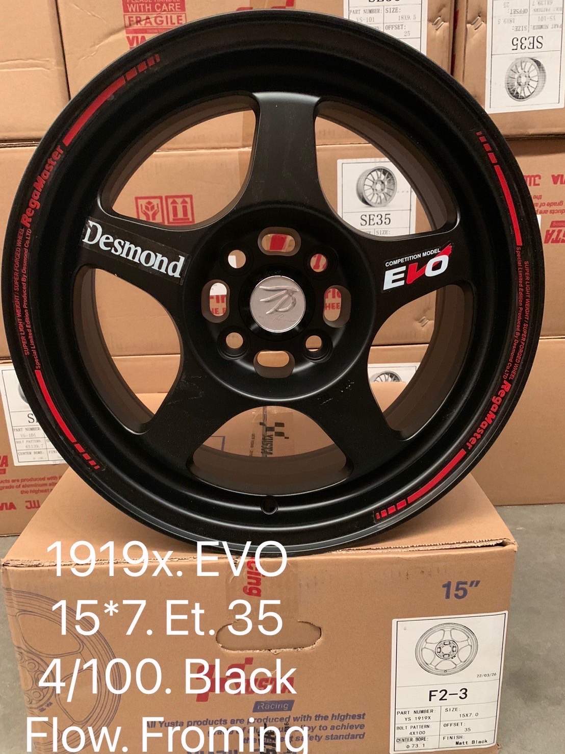 ล้อแม็กใหม่ EVO งาน YUSTA ขอบ 15" x 7 4รู/100 สี ดำ - ส่งฟรี Flash ...