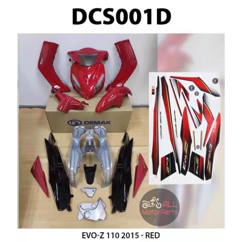 [FREE STICKER] DEMAK EVO-Z 110 2015/2017 BLACK RED BLUE COVER SET ORIGINAL | Lazada