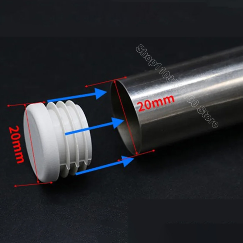 White Plastic Blanking End Caps Inserts Plug Bung Seal Cover Sper Table ...