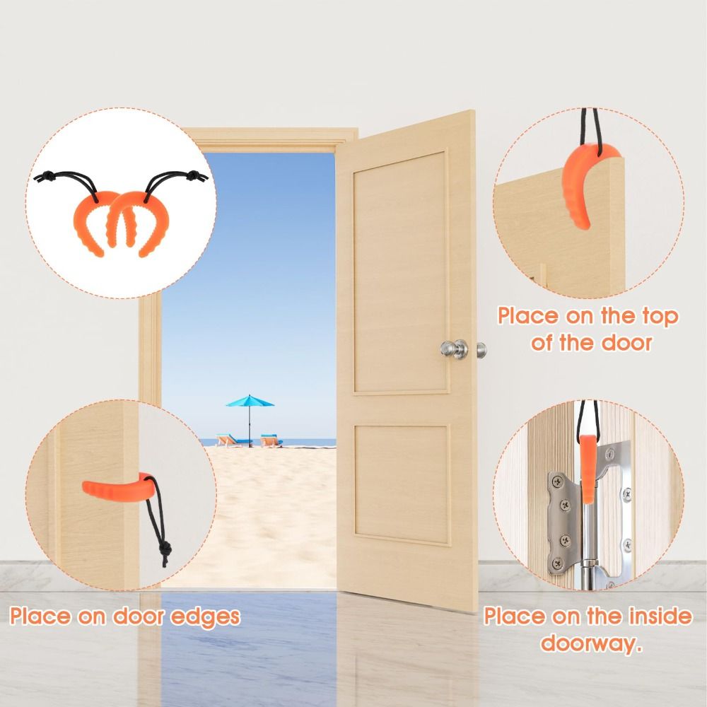 2Pcs Durable Anti-collision C-Shaped Door Stopper Safety Finger ...