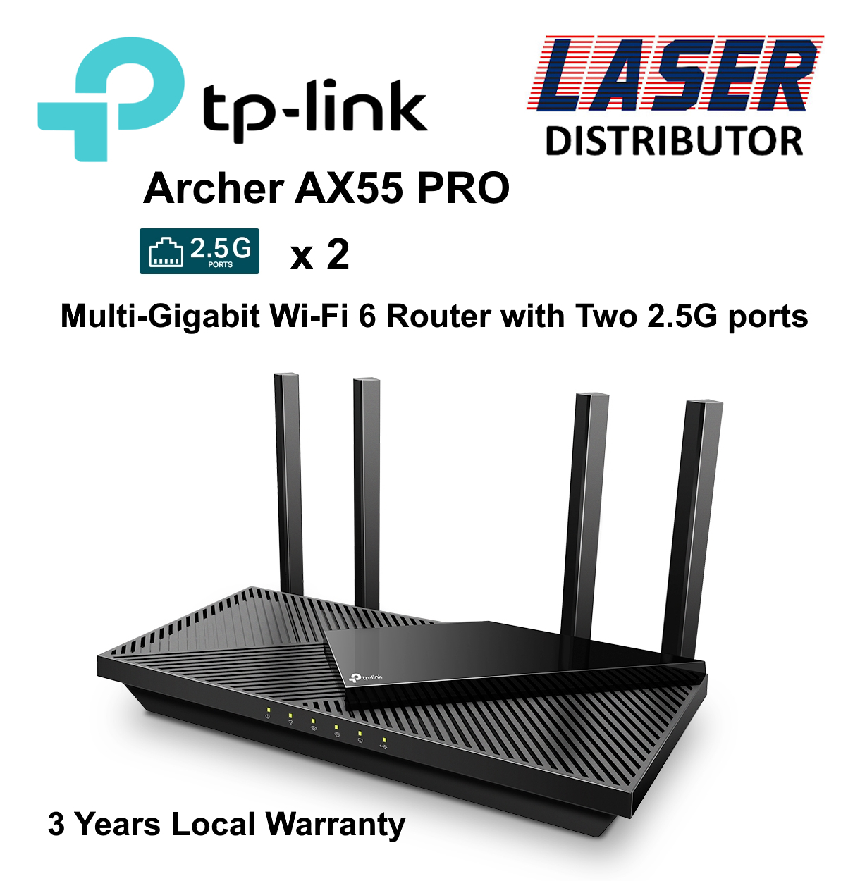 TP-Link Archer AX55 PRO AX3000 Multi-Gigabit Wi-Fi 6 Router with Two 2.5G Ports | Lazada Singapore