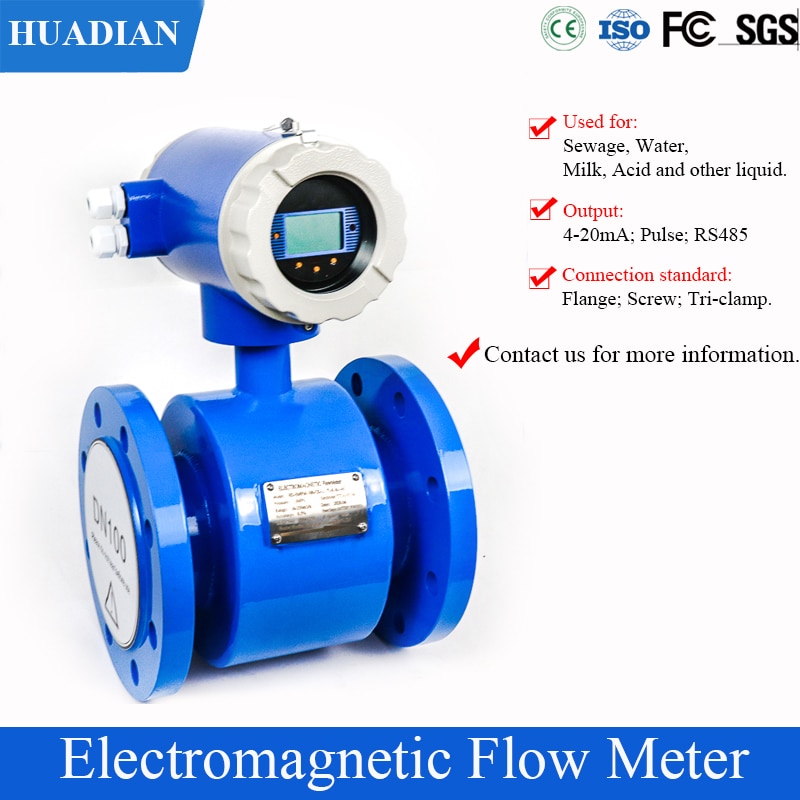 DN150 Electromagnetic Flow Meter Magnetic Flow Sensor Sea Water Sewage ...