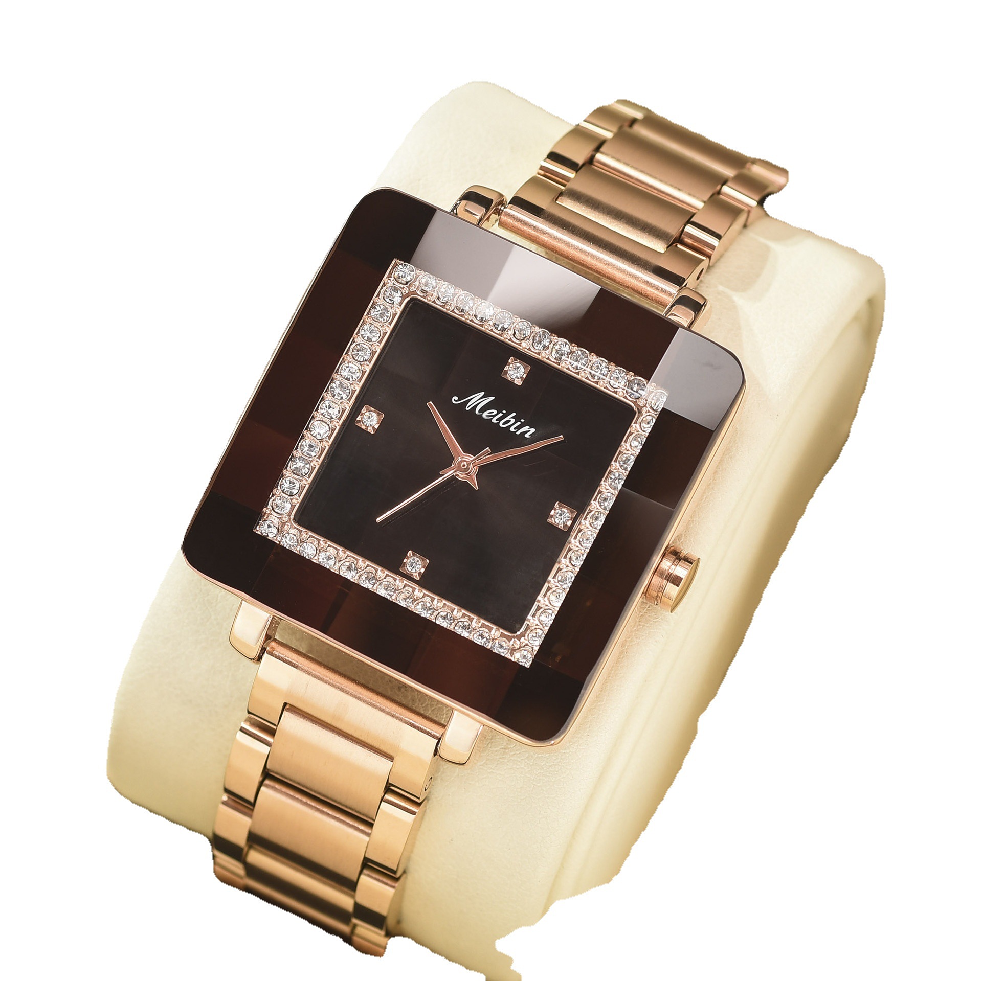 MEIBINนาฬิกา ผู้หญิง2022 นาฬิกาควอตซ์ นาฬิกาสี่เหลี่ยม นาฬิกา rose gold ...