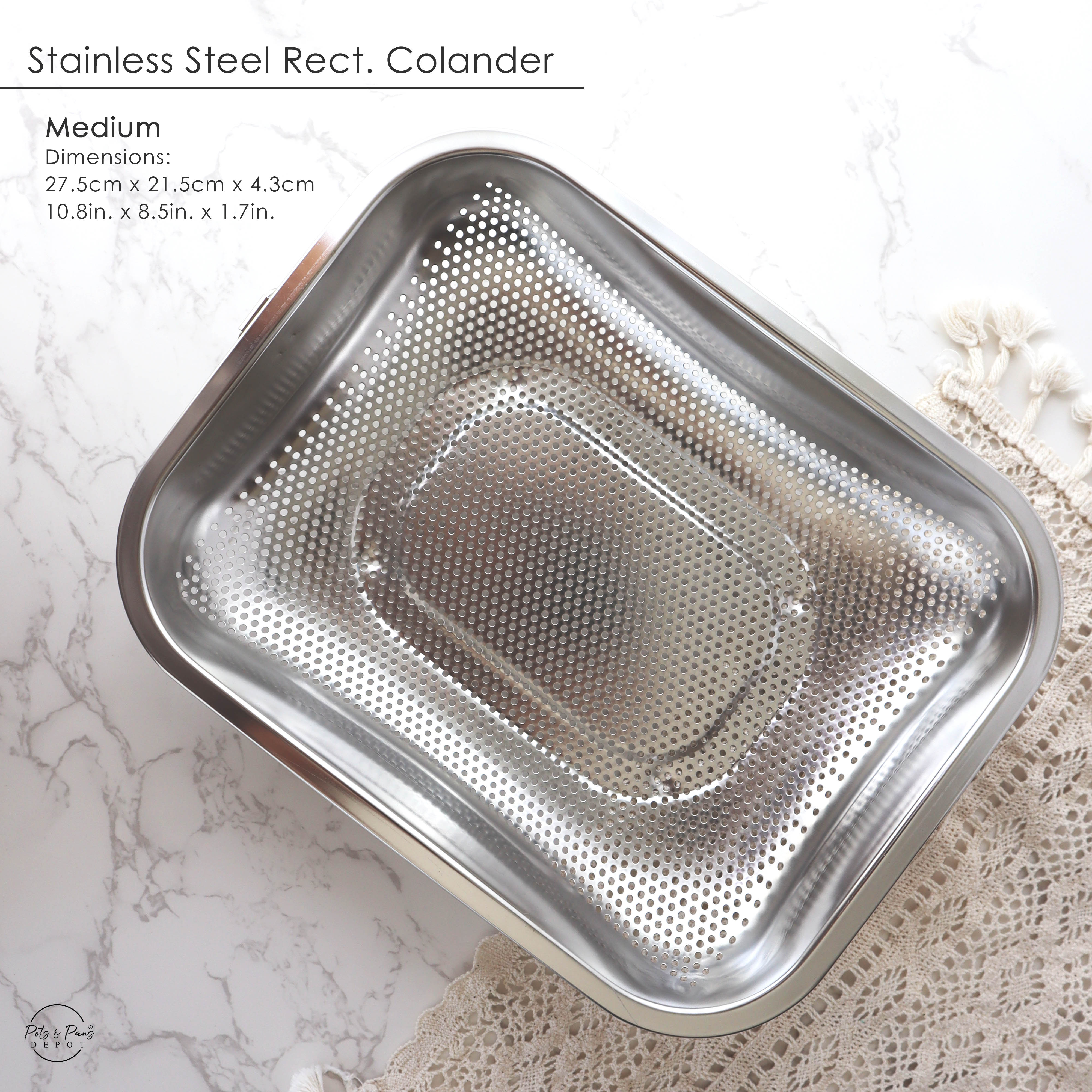 Red Cherry Stainless Steel Rect. Colander | Lazada PH