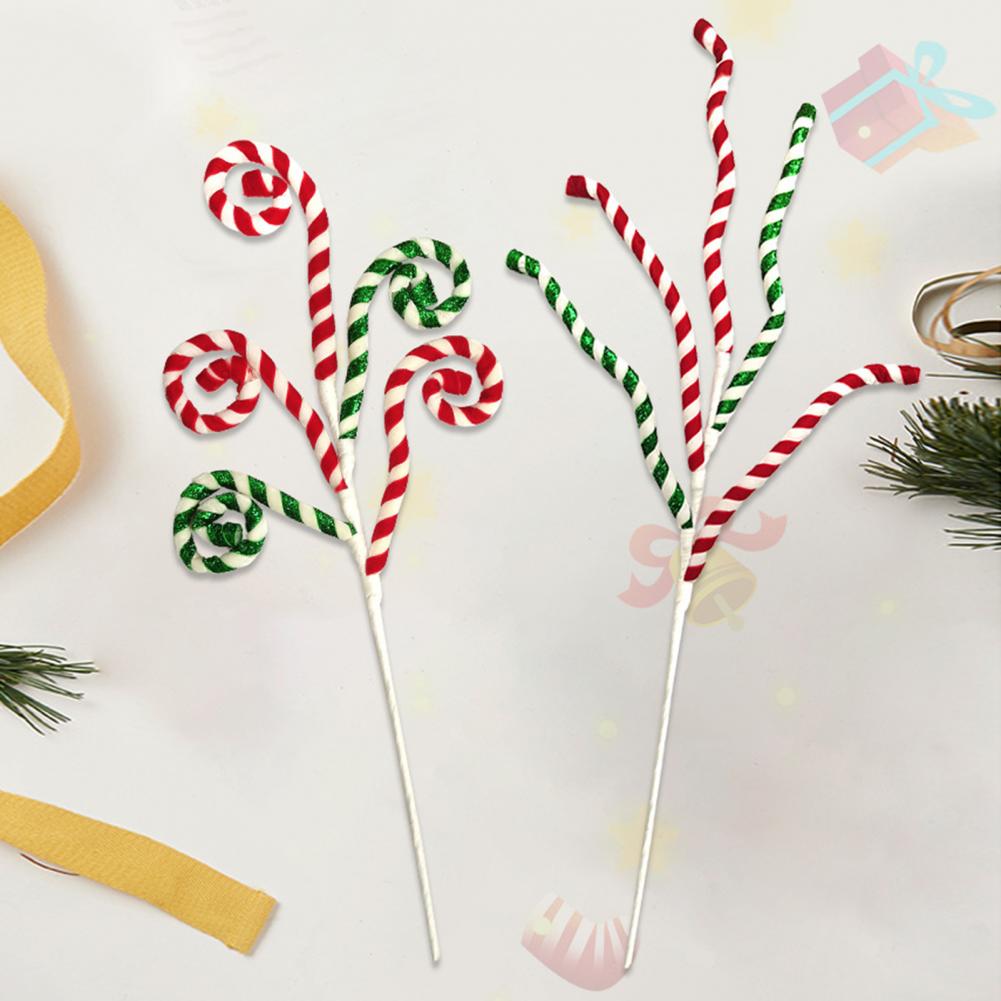 Christmas Candy Cane Picks Christmas Tree Embellishments Festive Candy ...