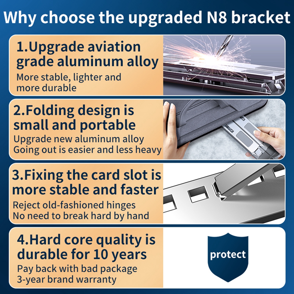 MAICON N8 Aluminum Alloy Laptop Stand Liftable Double-layer Multi-angle ...