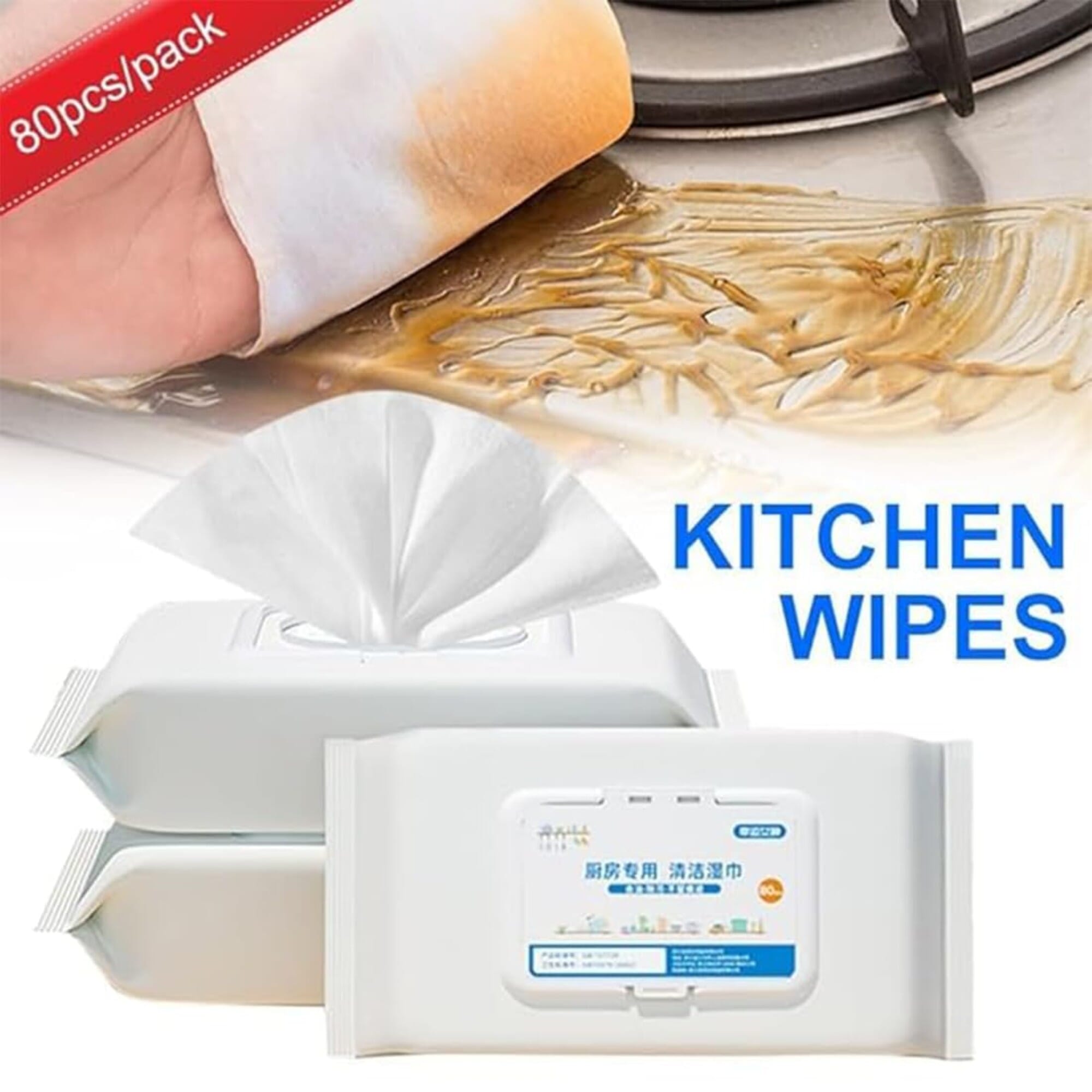 40 pcs Kitchen Cleaning Wipes | Strong Decontamination Kitchen Wipes ...