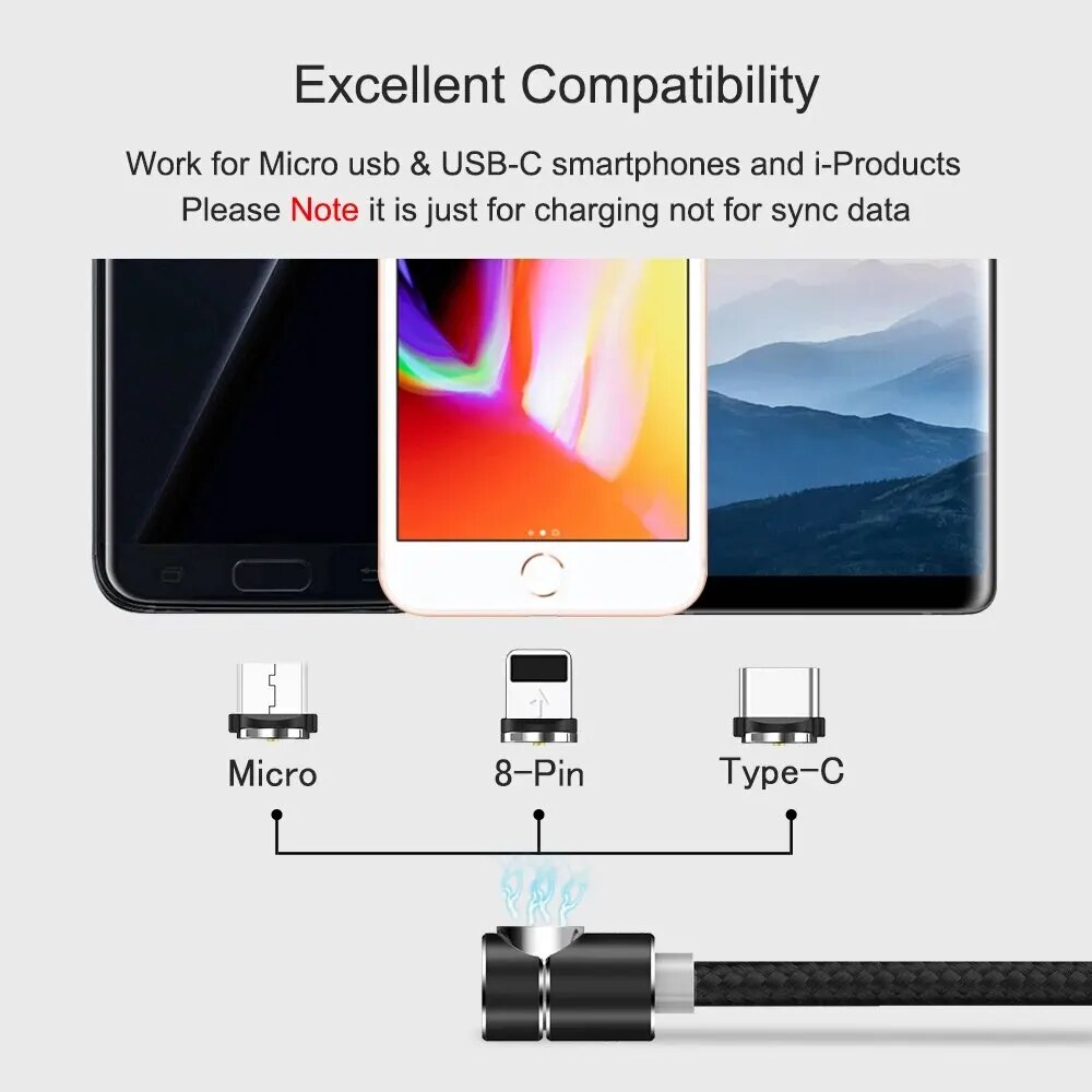 Aweisuan High Quality TOPK Magnetic Charging Cable 360° Rotating ...