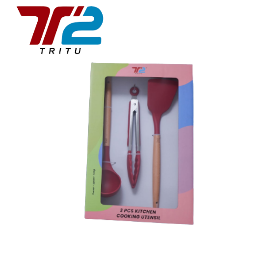 TRITU Kitchen Set Utensil Isi 3 Spatula Sutil Silikon | Lazada Indonesia
