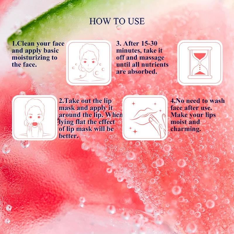 20 PCS Marine Collagen Lip Masks Set 5 Fruit Flavors Mix Patches for ...