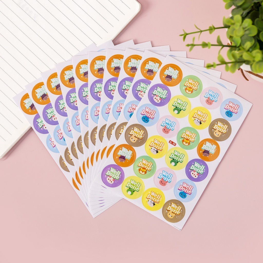 Colorful Reward Sticker Well Done Good Great Sticker Kindergartens ...