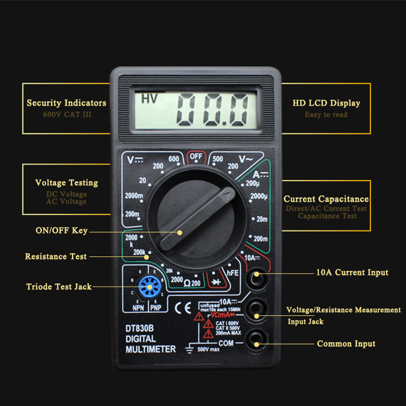 【Discount offer】AC/DC Voltage LCD Digital Multimeter Auto Range ...