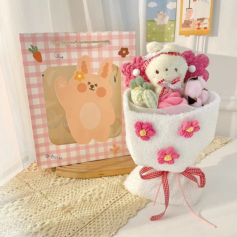 Adorable Plush Flower Bouquet Anniversary Gift Graduation Birthday ...