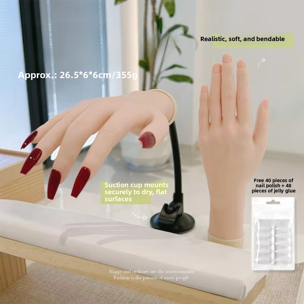 Portable Novice Bendable Nail Simulation Practice Hand Silicone Soft ...