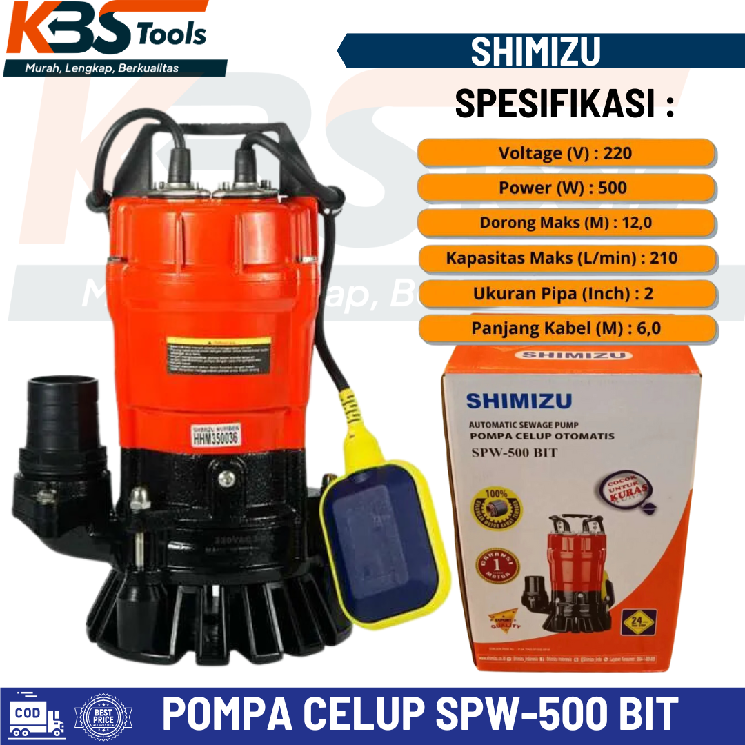 Pompa Celup Otomatis Shimizu SPW 500-BIT Air Bersih Kotor 2" Inch 500W | Lazada Indonesia