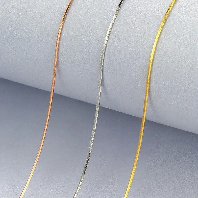 Lo Paulina 100% 925 Sterling Silver Box Snake Chain Necklaces For Woman ...