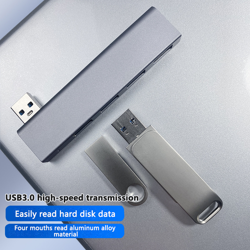 3 in 1 USB3.0 Hub 3 Ports Extended Plug Slim Portable USB PD Splitter ...