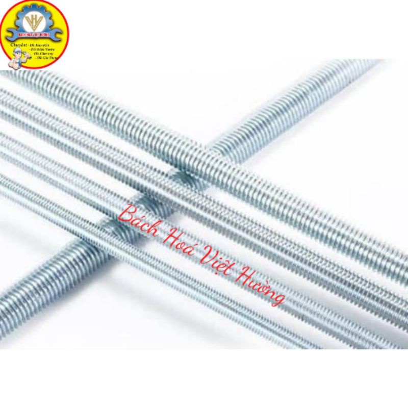 Thanh ren (ty ren), tiren thép mạ kẽm đủ kích thước M6-M12 (1 mét ...